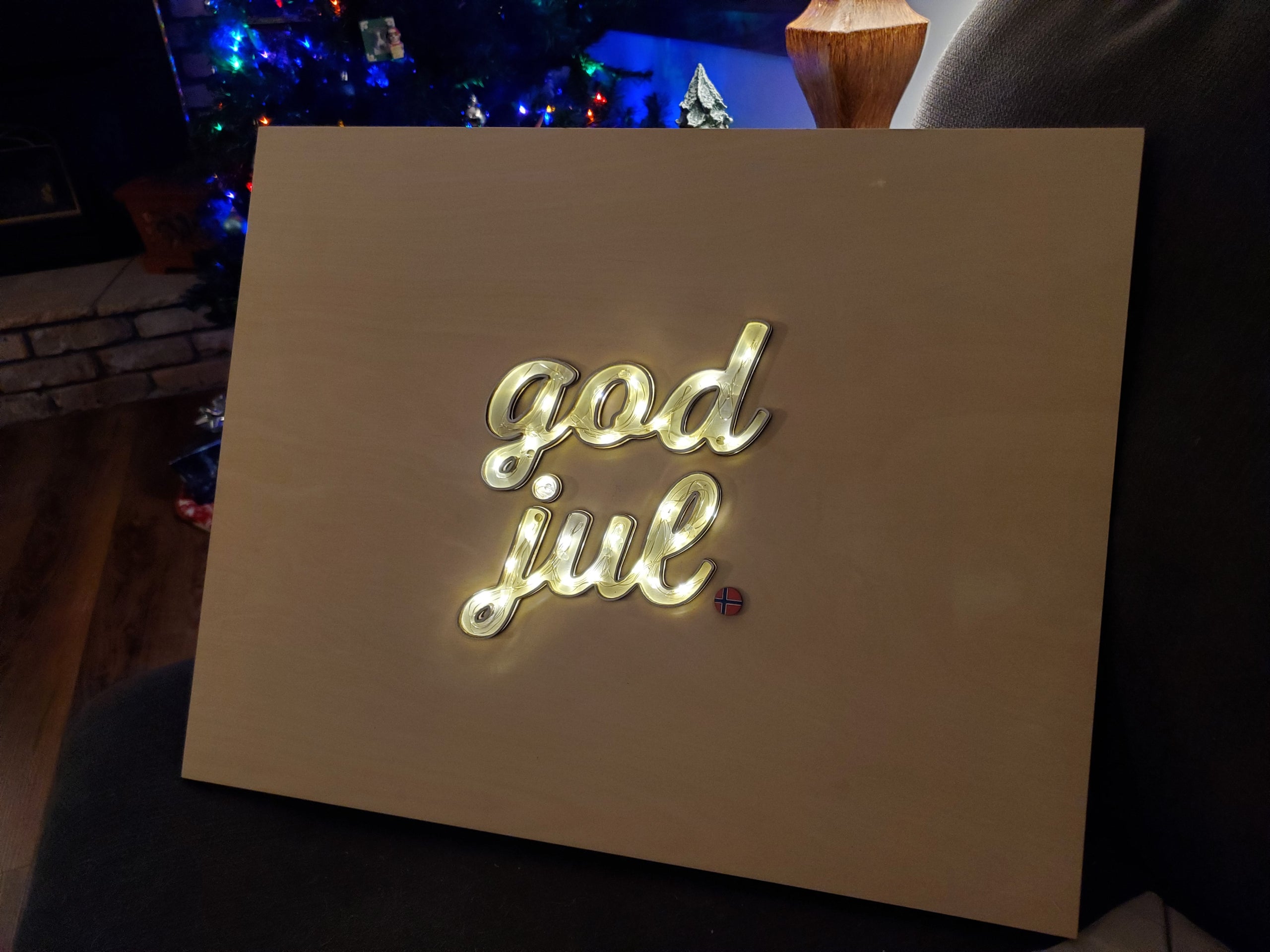 God Jul Light Up Sign (Norwegian) | Knask Designs