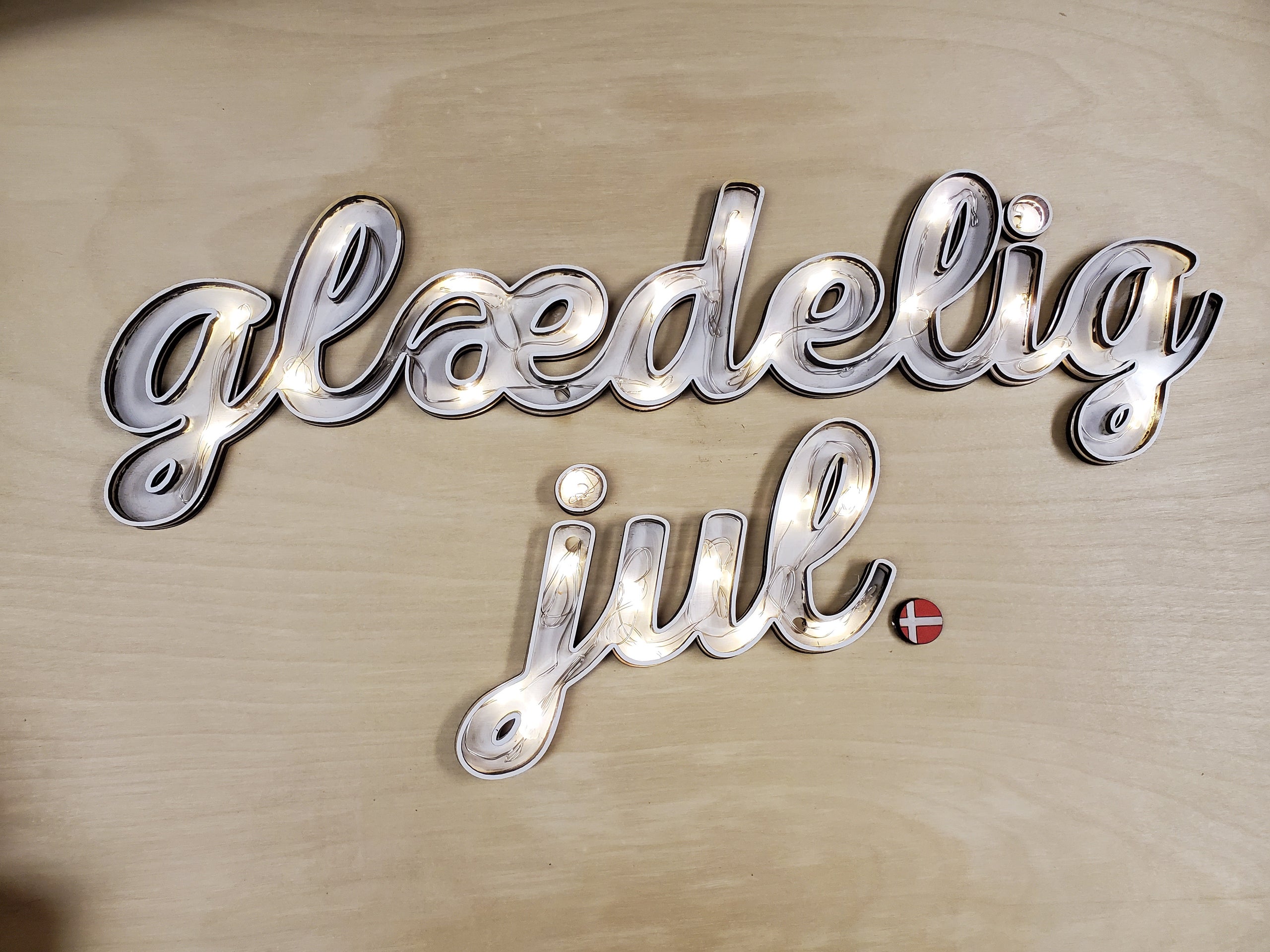 Glædelig Jul Light Up Sign (Danish) | Knask Designs